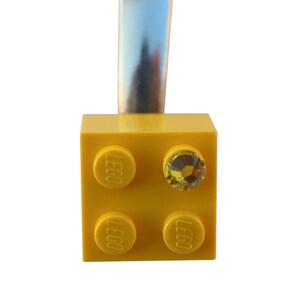 Yellow LEGO® brick 2x2 with a Yellow SWAROVSKI® crystal on a | Etsy