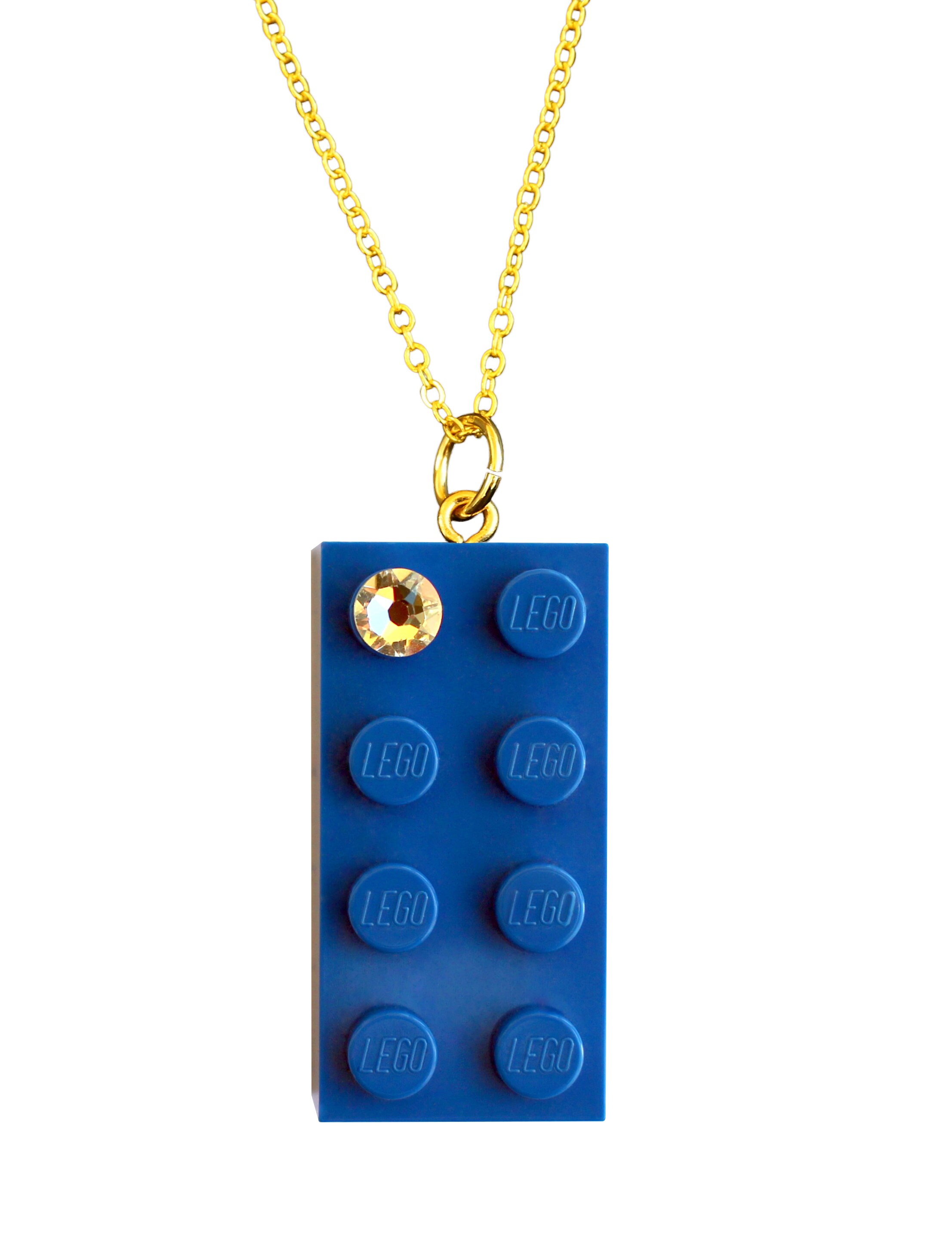 Dark Blue LEGO® Brick 2x4 With a 'diamond' Color SWAROVSKI® Crystal on ...