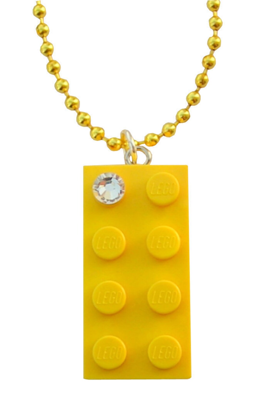 Yellow LEGO® Brick 2x4 With a 'diamond' Color SWAROVSKI® Crystal on a ...