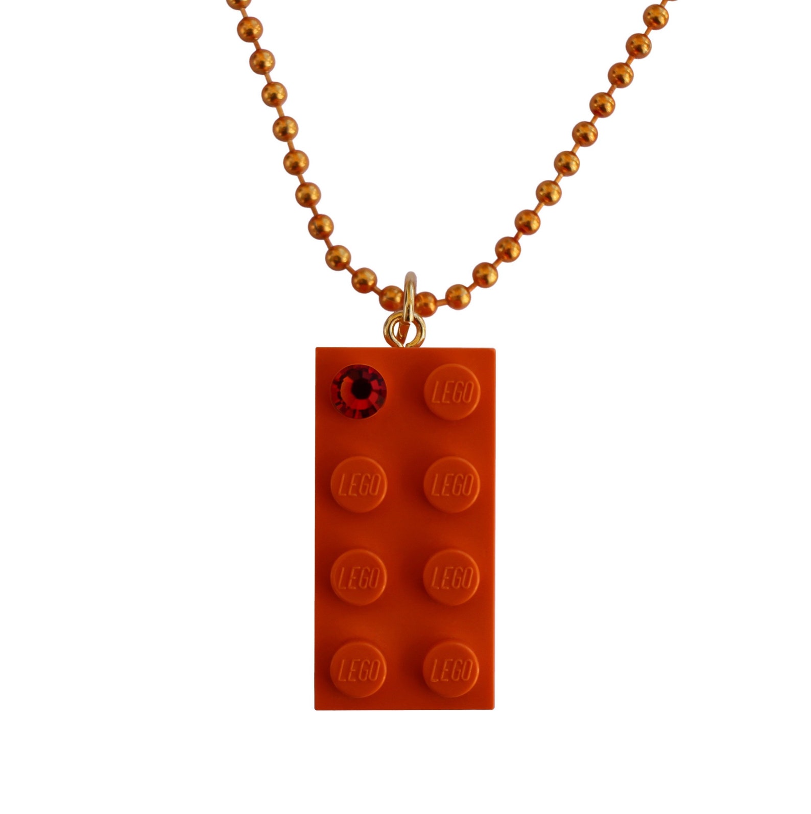 Orange LEGO® Brick 2x4 With an Orange SWAROVSKI® Crystal on a - Etsy
