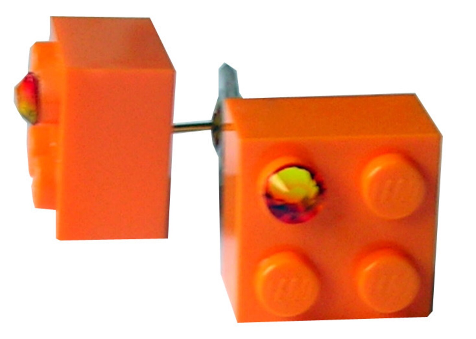 Orange LEGO® Brick 2x2 With an Orange SWAROVSKI® Crystal on a - Etsy Israel