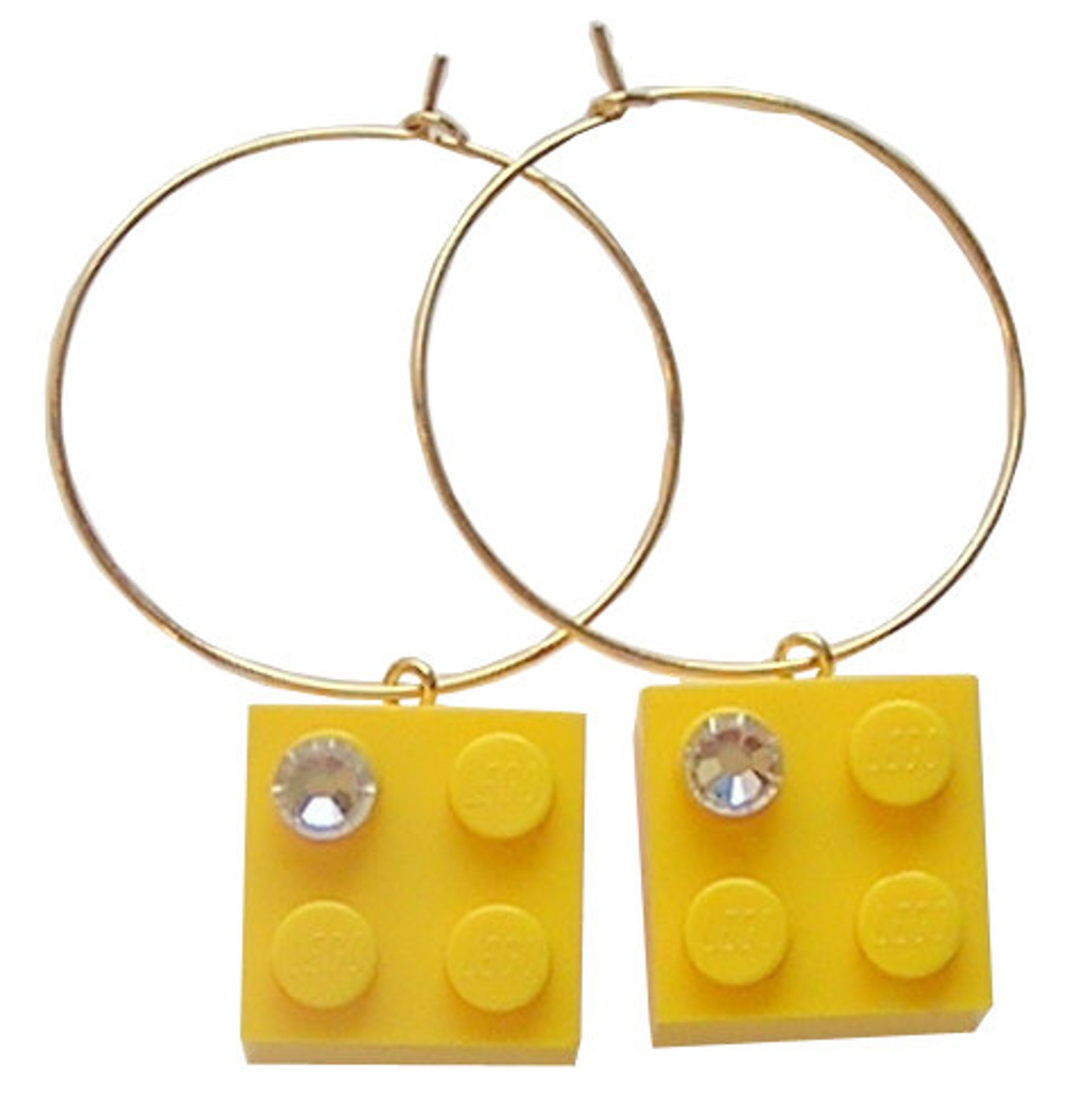 Yellow LEGO® Brick 2x2 With a diamond Color SWAROVSKI® - Etsy