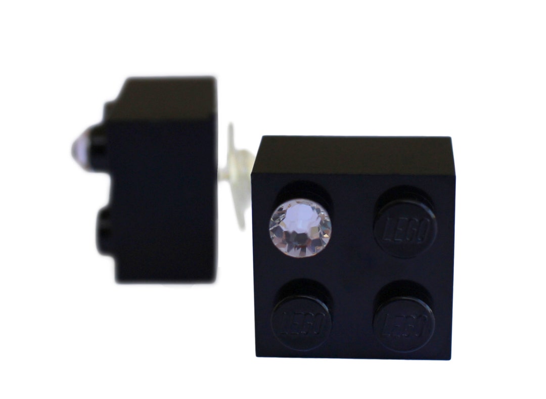 Black LEGO® Brick 2x2 With a ‘diamond’ Color SWAROVSKI® Crystal on a ...