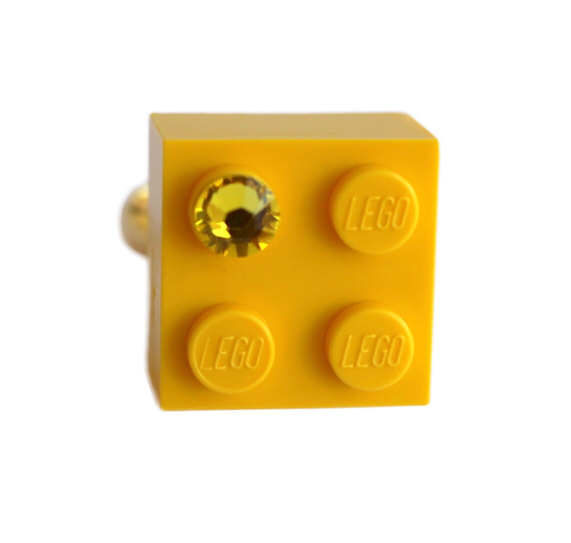 Yellow LEGO® Brick 2x2 With a Yellow SWAROVSKI® Crystal on a - Etsy Israel