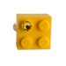 Yellow LEGO® Brick 2x2 With a Yellow SWAROVSKI® Crystal on a Silver ...