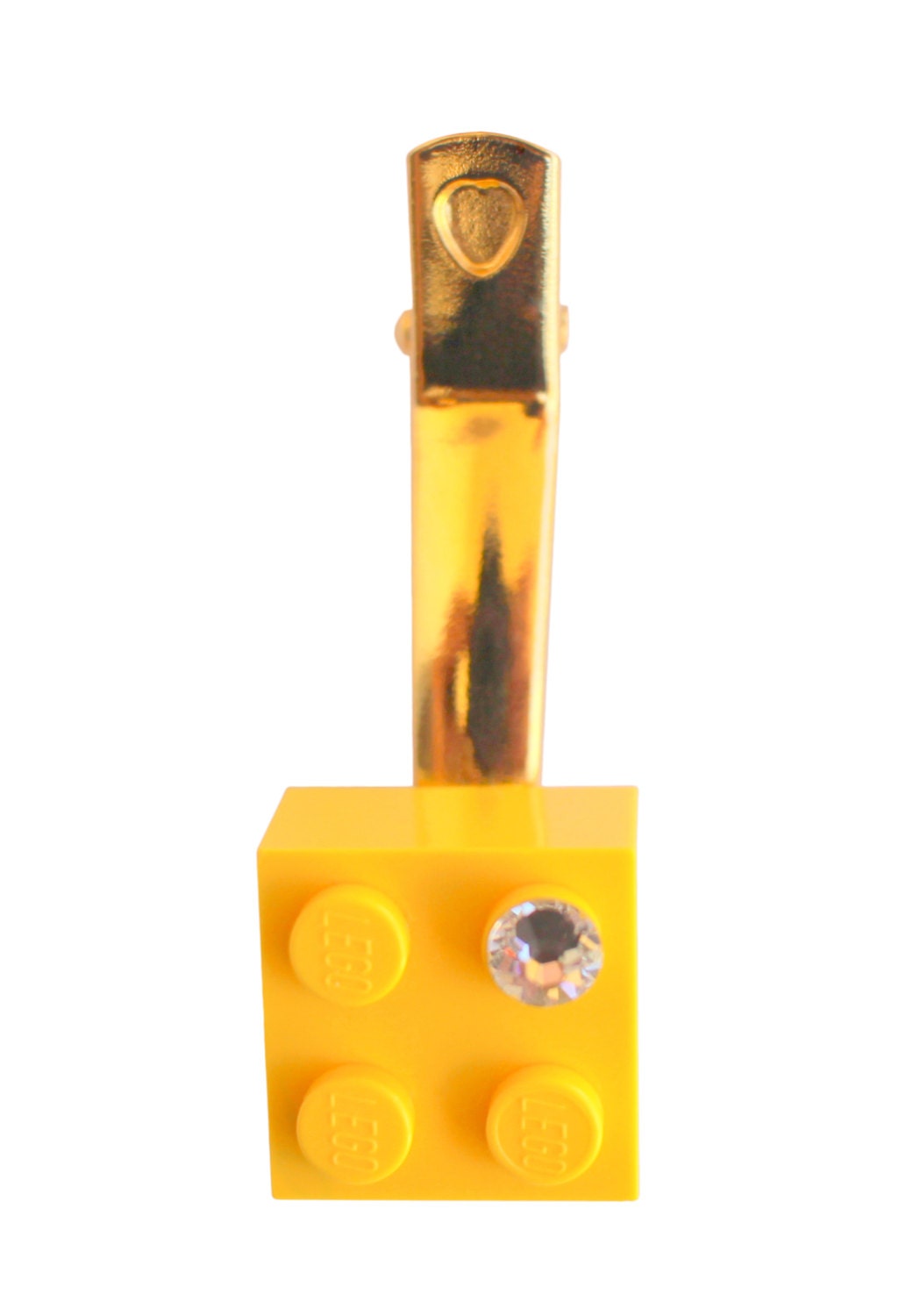 Yellow LEGO® Brick 2x2 With a ‘diamond’ Color SWAROVSKI® Crystal on a ...