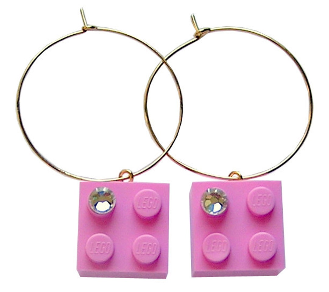 Light Pink LEGO® Brick 2x2 With a ‘diamond’ Color SWAROVSKI® Crystal on ...