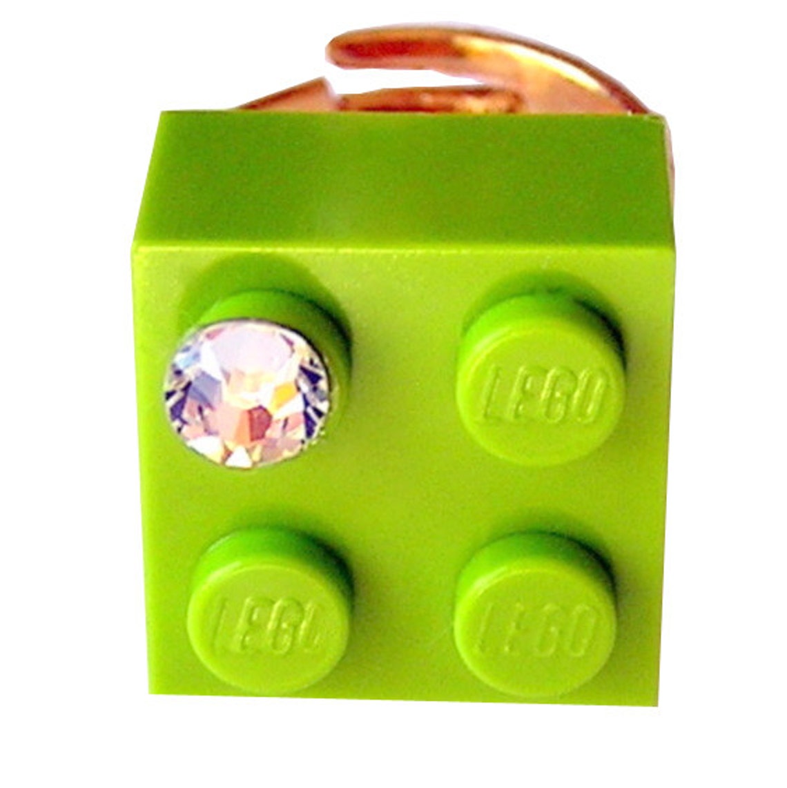 Light Green LEGO® Brick 2x2 With a diamond Color SWAROVSKI® - Etsy