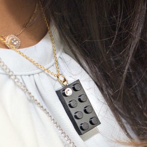 Black LEGO® Brick 2x4 With a 'diamond' Color SWAROVSKI® Crystal on a ...