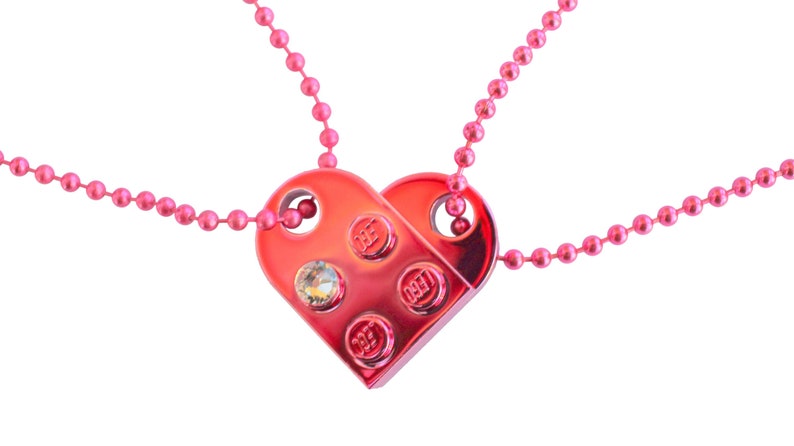 Chrome Pink 2 Piece Customizable LEGO® Heart Made From 2 LEGO® - Etsy