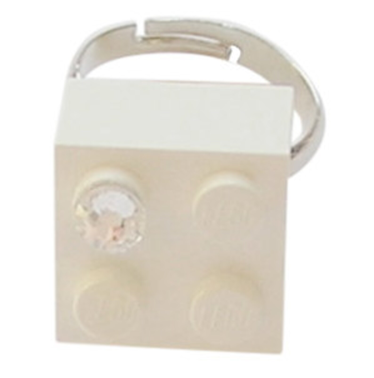 White LEGO® Brick 2x2 With a ‘diamond’ Color SWAROVSKI® Crystal on a ...
