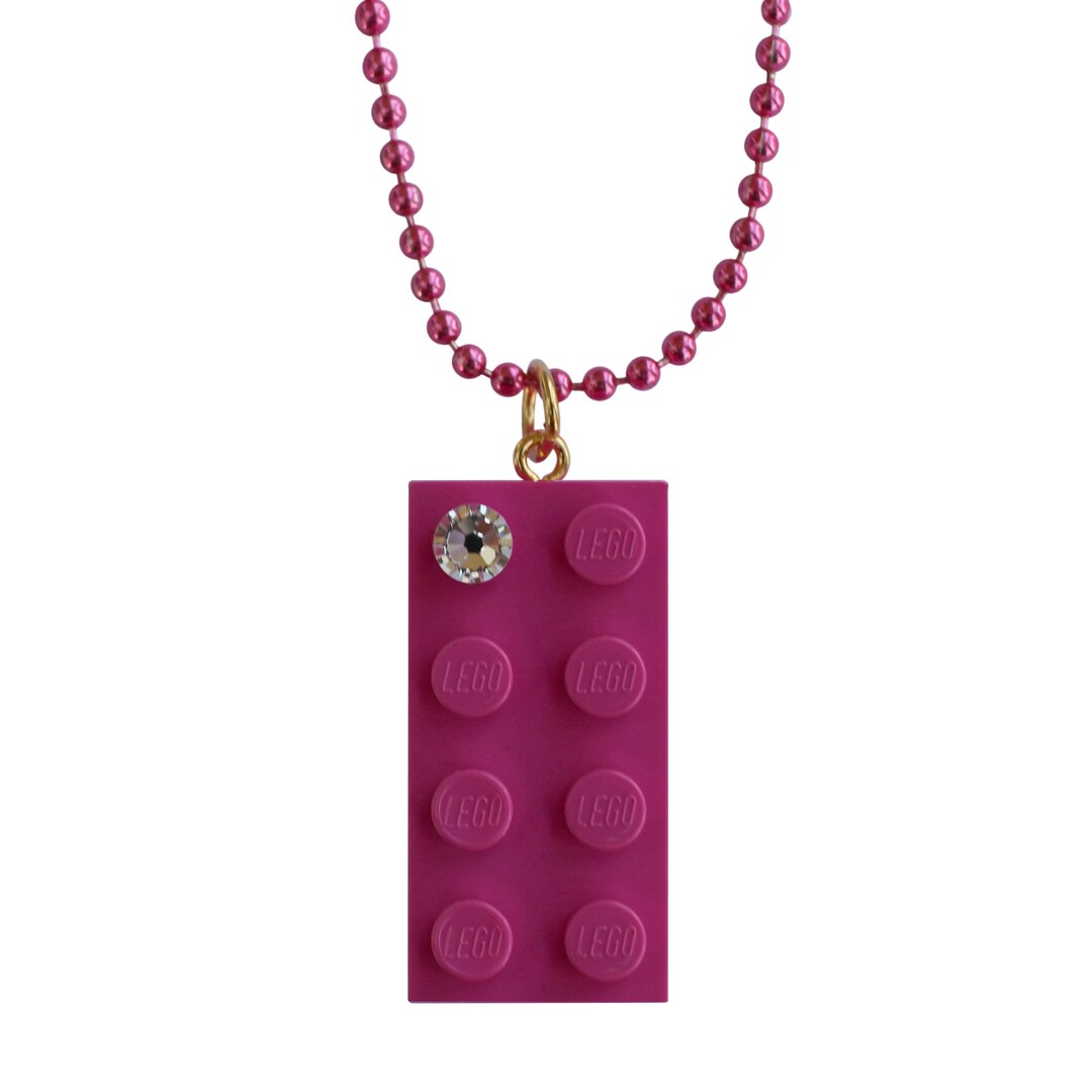 Dark Pink LEGO® Brick 2x4 With a 'diamond' Color SWAROVSKI® Crystal on ...