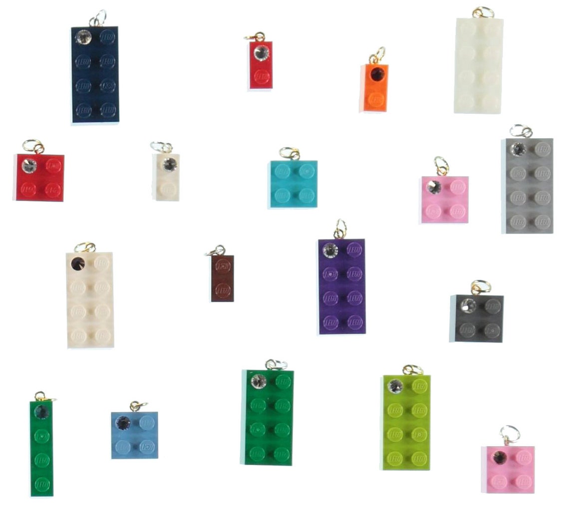 Lot of 10 Beads-charms Made From LEGO® Bricks With or Without SWAROVSKI ...