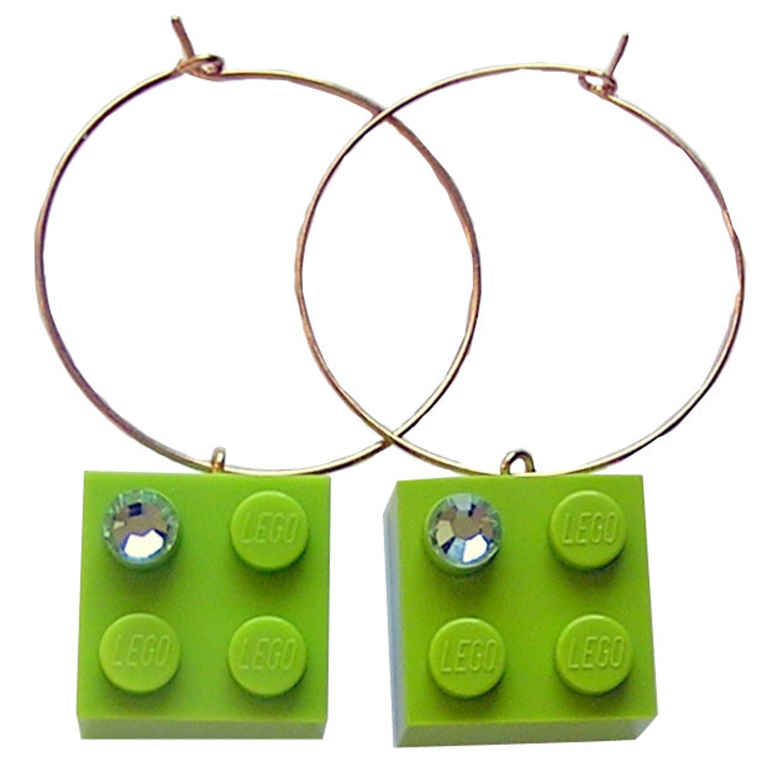 Light Green LEGO® Brick 2x2 With a Green SWAROVSKI® Crystal on - Etsy