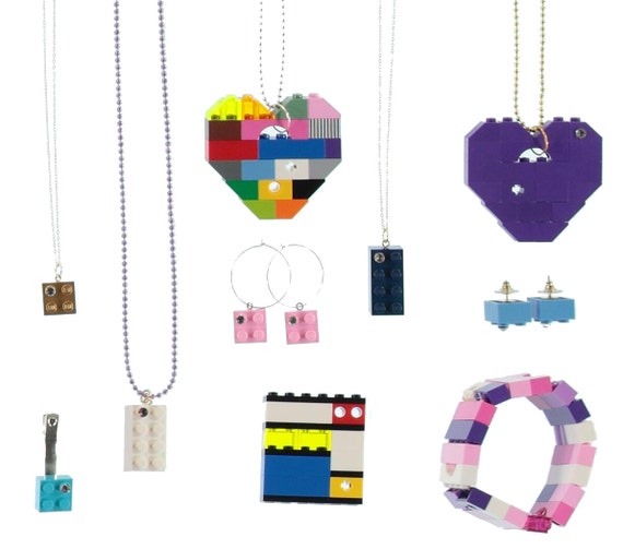 Lot of 10 Pieces of Jewelry Made From LEGO® Bricks With or - Etsy