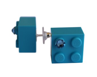Turquoise Blue LEGO® Brick 2x2 With a Blue SWAROVSKI® Crystal | Etsy