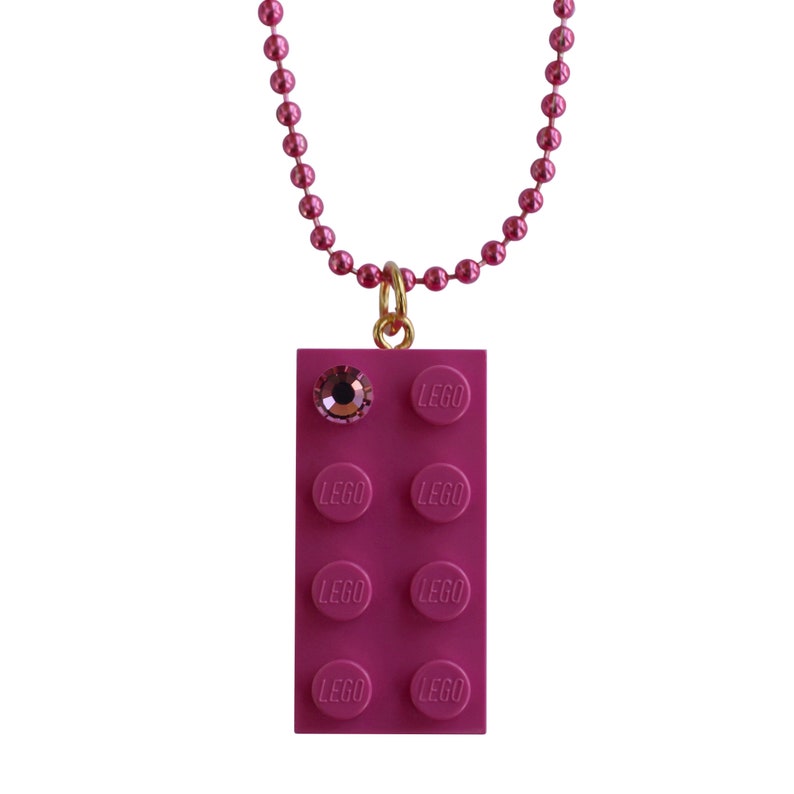 Dark Pink LEGO® Brick 2x4 With a Pink SWAROVSKI® Crystal on a - Etsy Israel