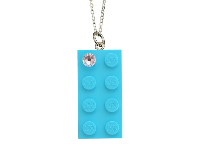 Turquoise Blue LEGO® Brick 2x4 With a 'diamond' Color SWAROVSKI ...