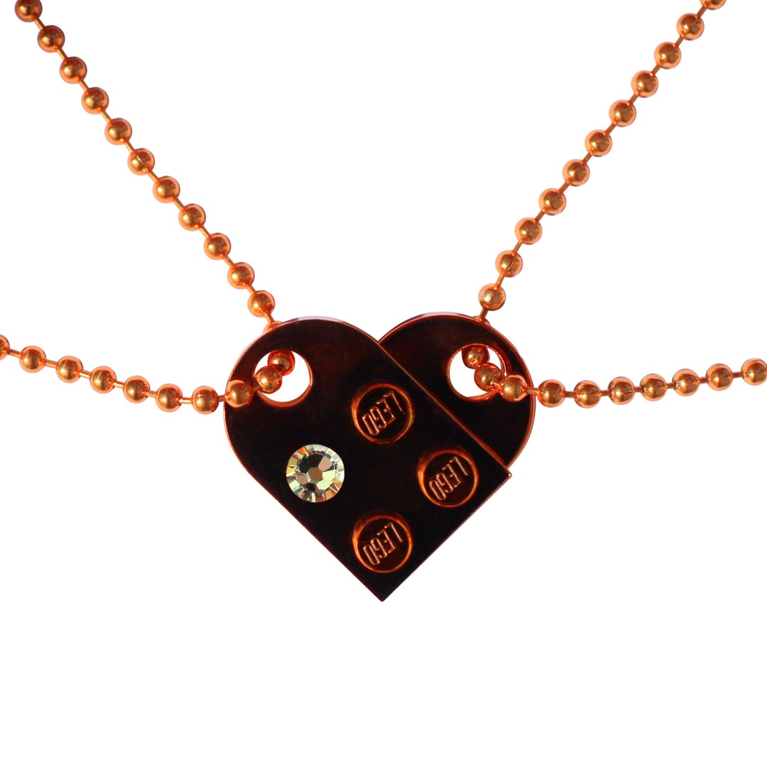 Chrome Orange 2 Piece Customizable LEGO® Heart Made From 2 LEGO® Plates ...