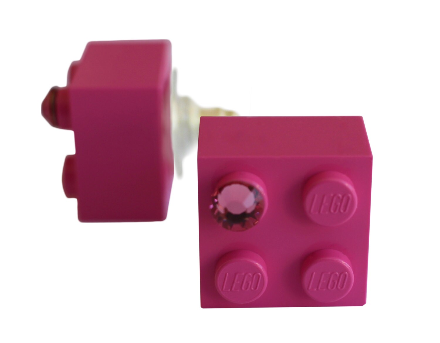 Dark Pink LEGO® Brick 2x2 With a Pink SWAROVSKI® Crystal on a - Etsy