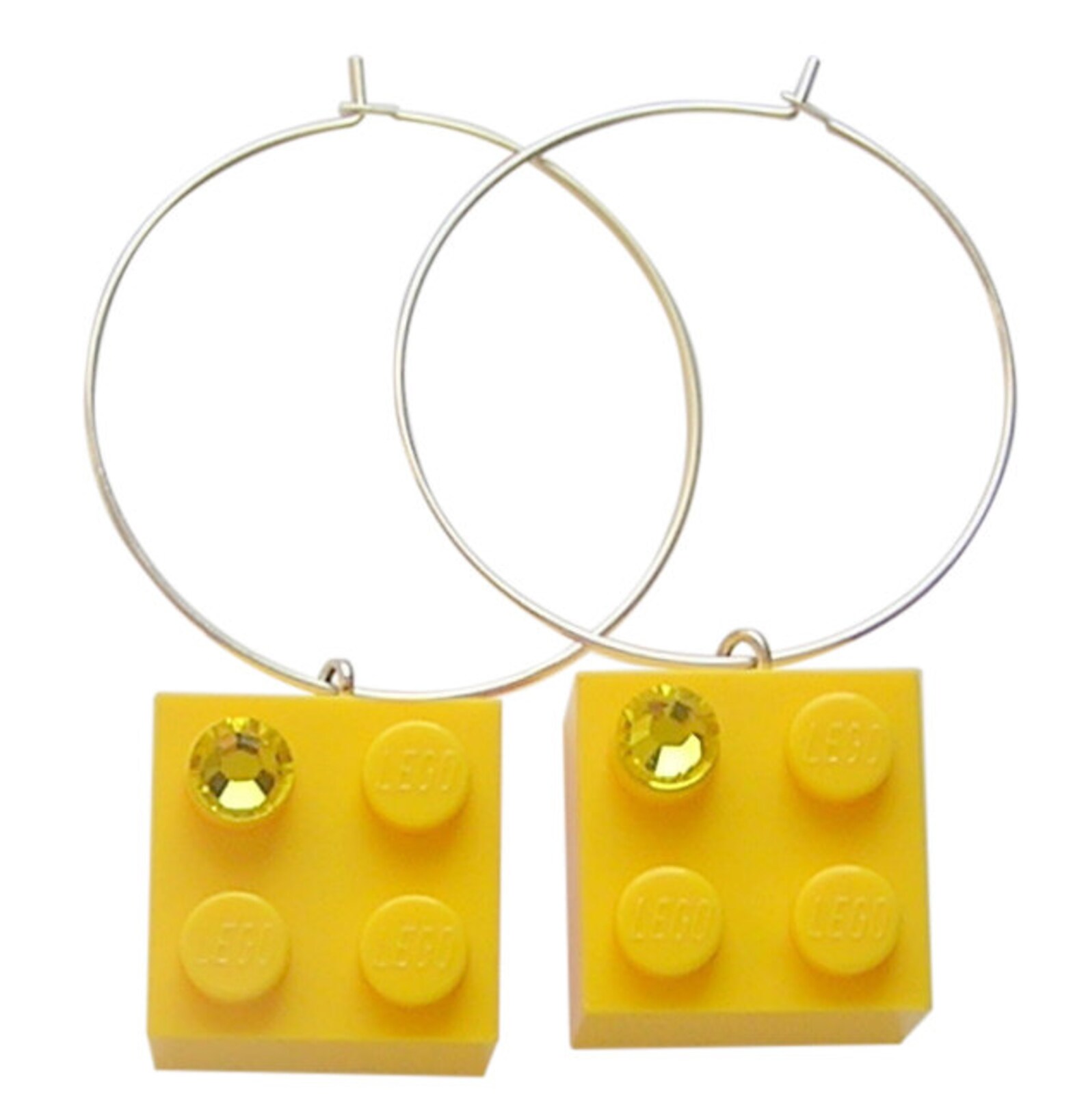 Yellow LEGO® Brick 2x2 With a Yellow SWAROVSKI® Crystal on a - Etsy