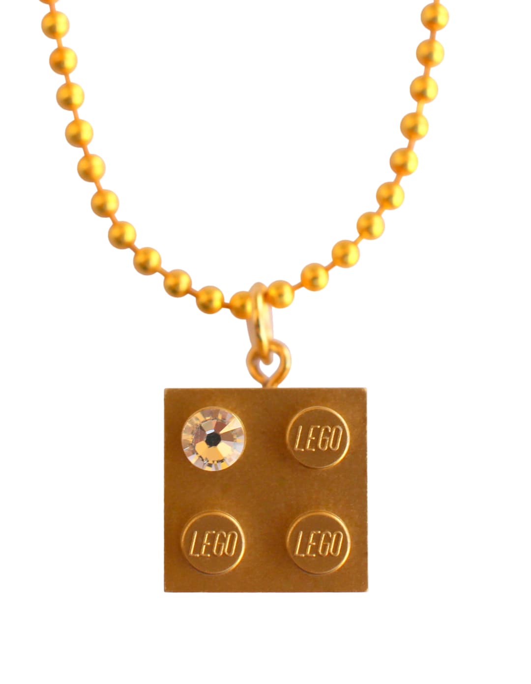 Metallic Gold LEGO® Brick 2x2 With a ‘diamond’ Color SWAROVSKI® Crystal ...