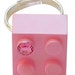 Light Pink LEGO® Brick 2x2 With a Pink SWAROVSKI® Crystal on a Silver ...