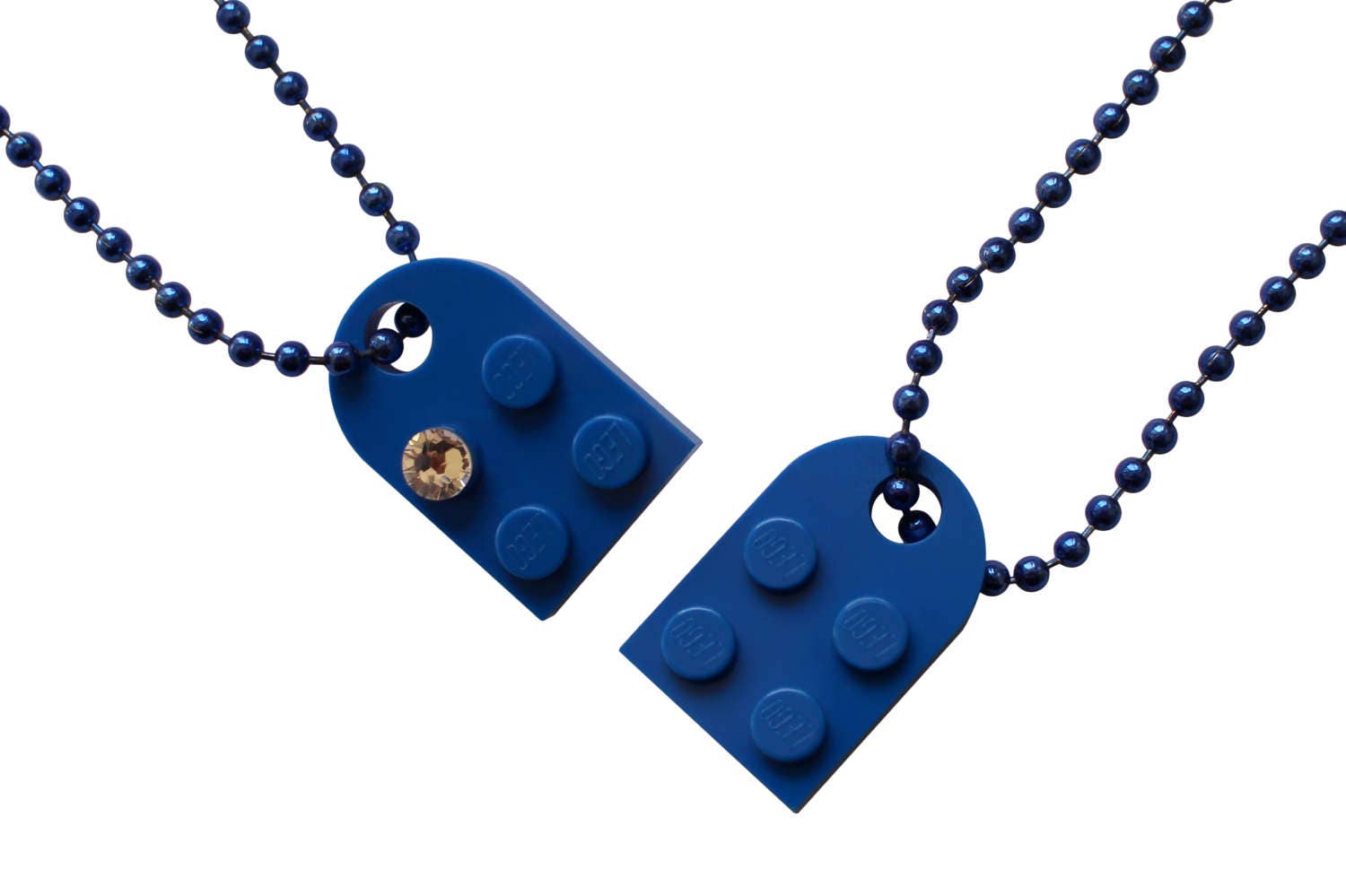 Dark Blue 2 Piece Customizable Heart Made From 2 LEGO® Plates With a ...