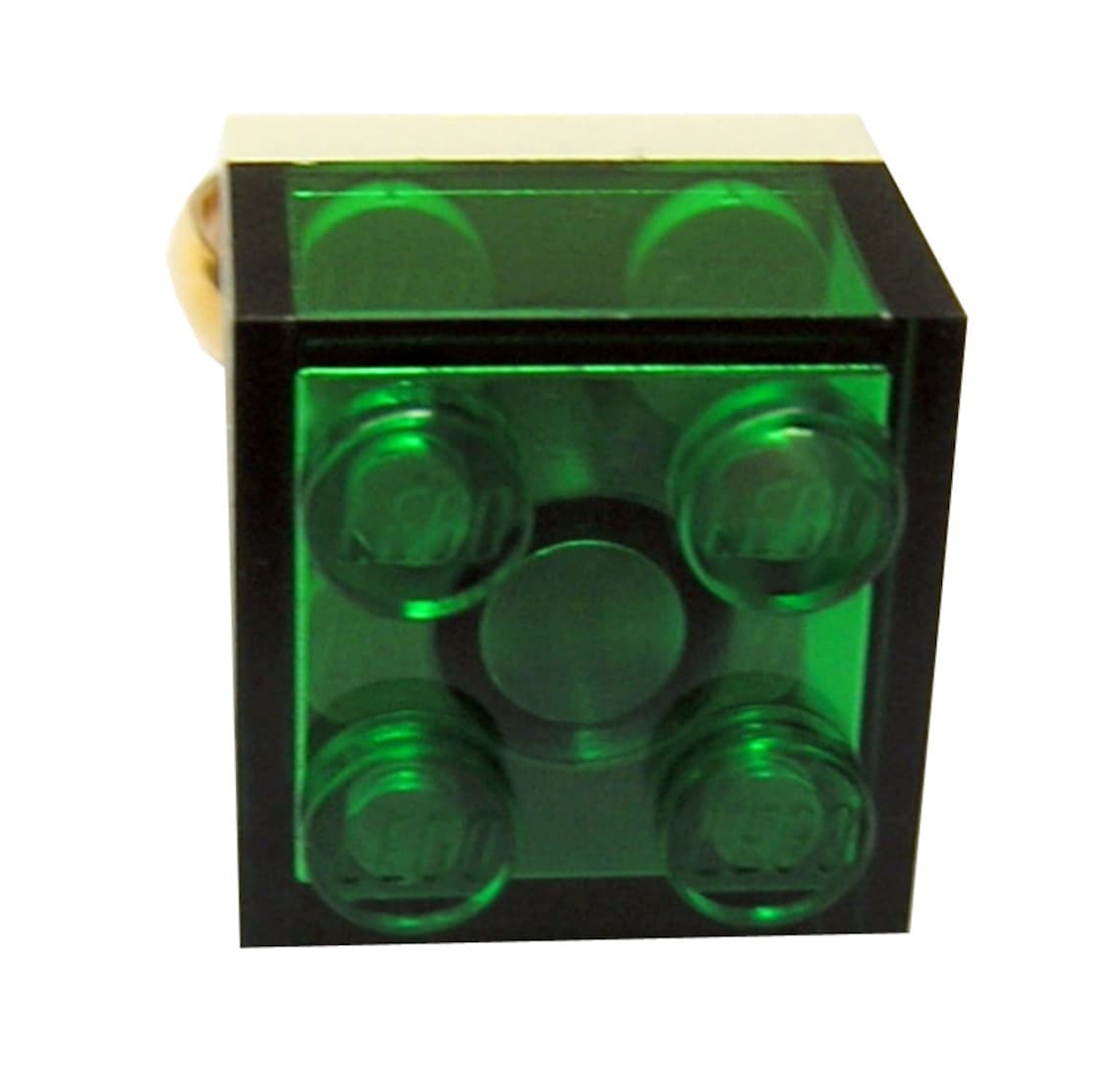 Transparent Green LEGO® Brick 2x2 on a Silver/gold Plated - Etsy Israel