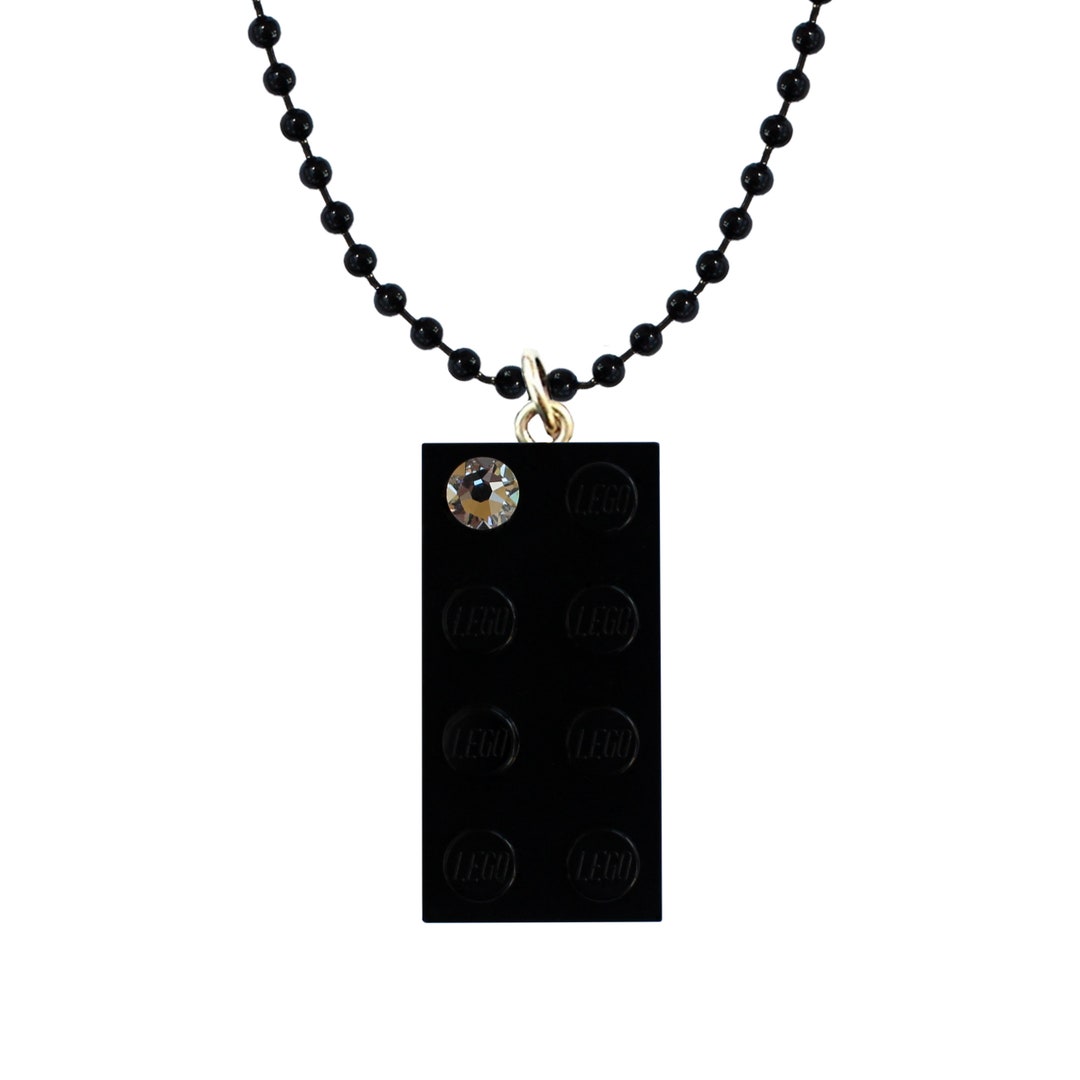 Black LEGO® Brick 2x4 With a 'diamond' Color SWAROVSKI® Crystal on a ...