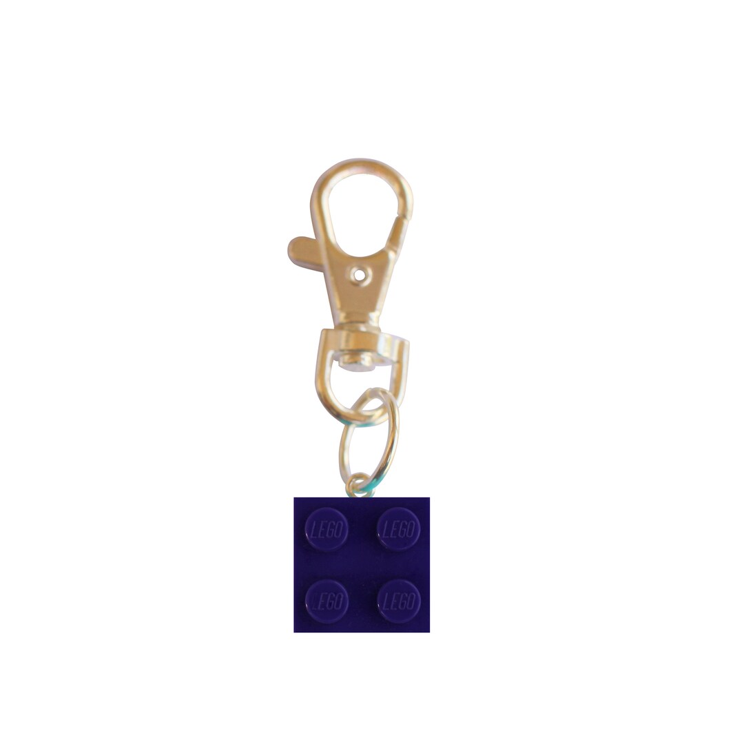 Purple LEGO® Brick 2x2 on a Silver/gold Keyring keychain Gift for LEGO ...