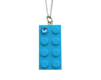 Turquoise Blue LEGO® Brick 2x4 With a Blue SWAROVSKI® Crystal | Etsy
