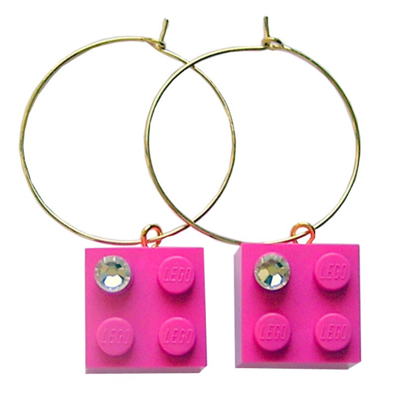 Dark Pink LEGO® Brick 2x2 With a diamond Color SWAROVSKI® - Etsy Israel