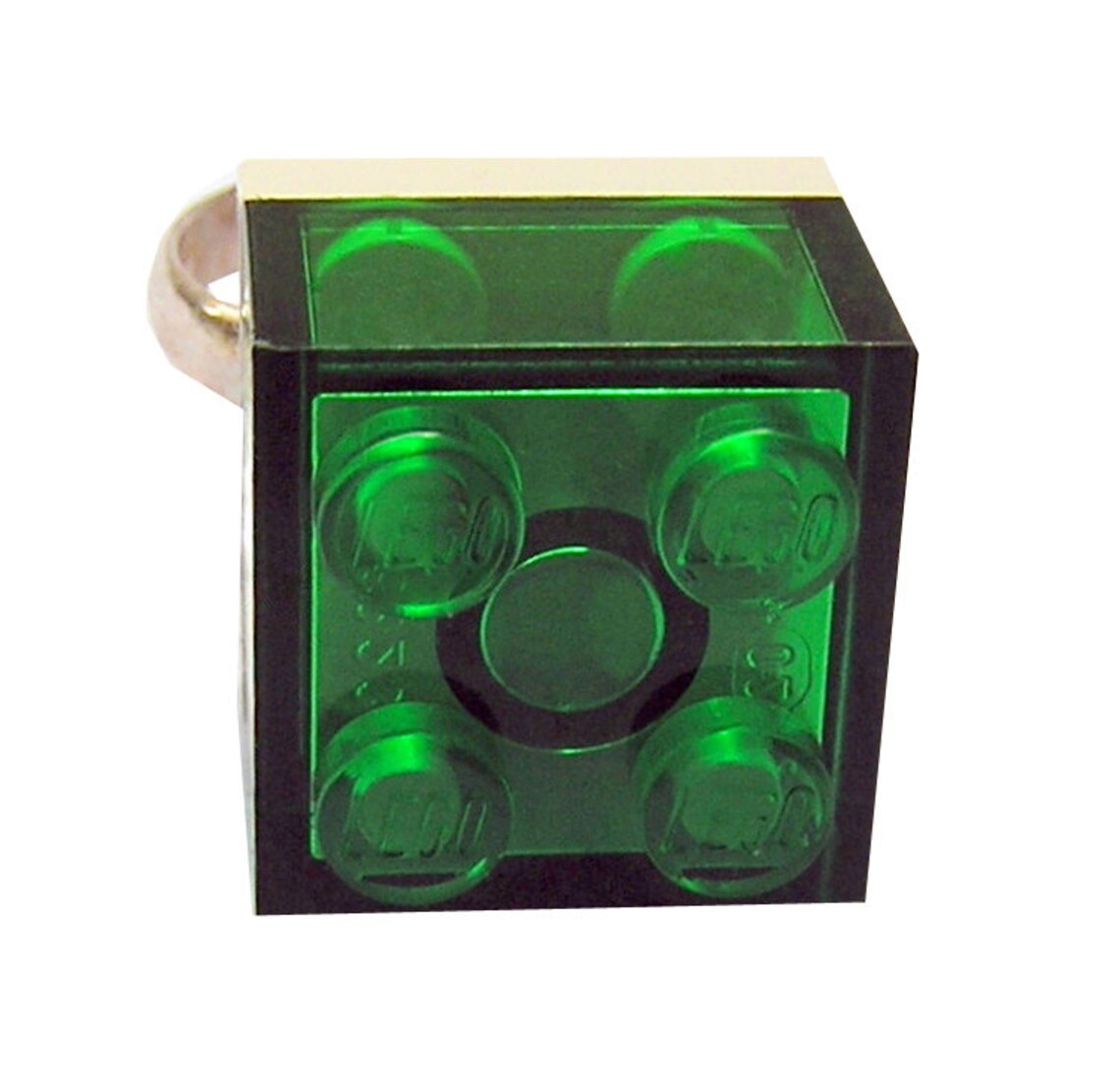 Transparent Green LEGO® Brick 2x2 on a Silver/gold Plated - Etsy Israel