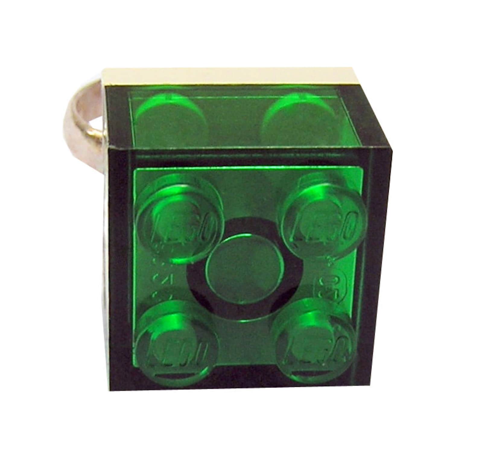 Transparent Green LEGO® Brick 2x2 on a Silver/gold Plated - Etsy Israel