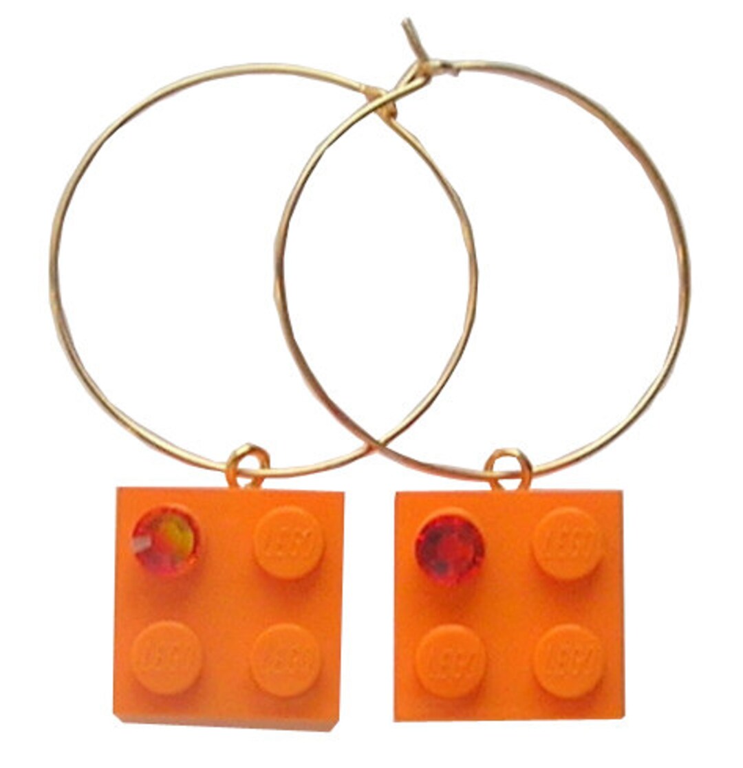 Orange LEGO® Brick 2x2 With an Orange SWAROVSKI® Crystal on a - Etsy