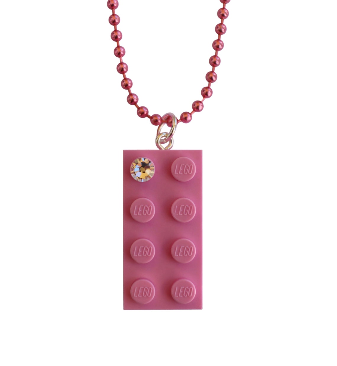 Light Pink LEGO® Brick 2x4 With a 'diamond' Color SWAROVSKI® Crystal on ...
