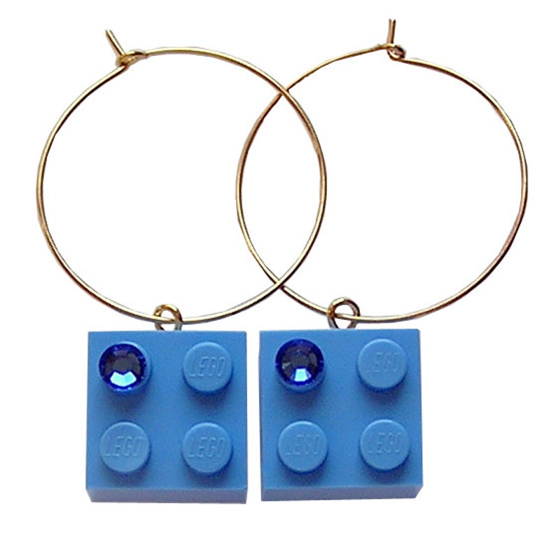 Light Blue LEGO® Brick 2x2 With a Blue SWAROVSKI® Crystal on a - Etsy