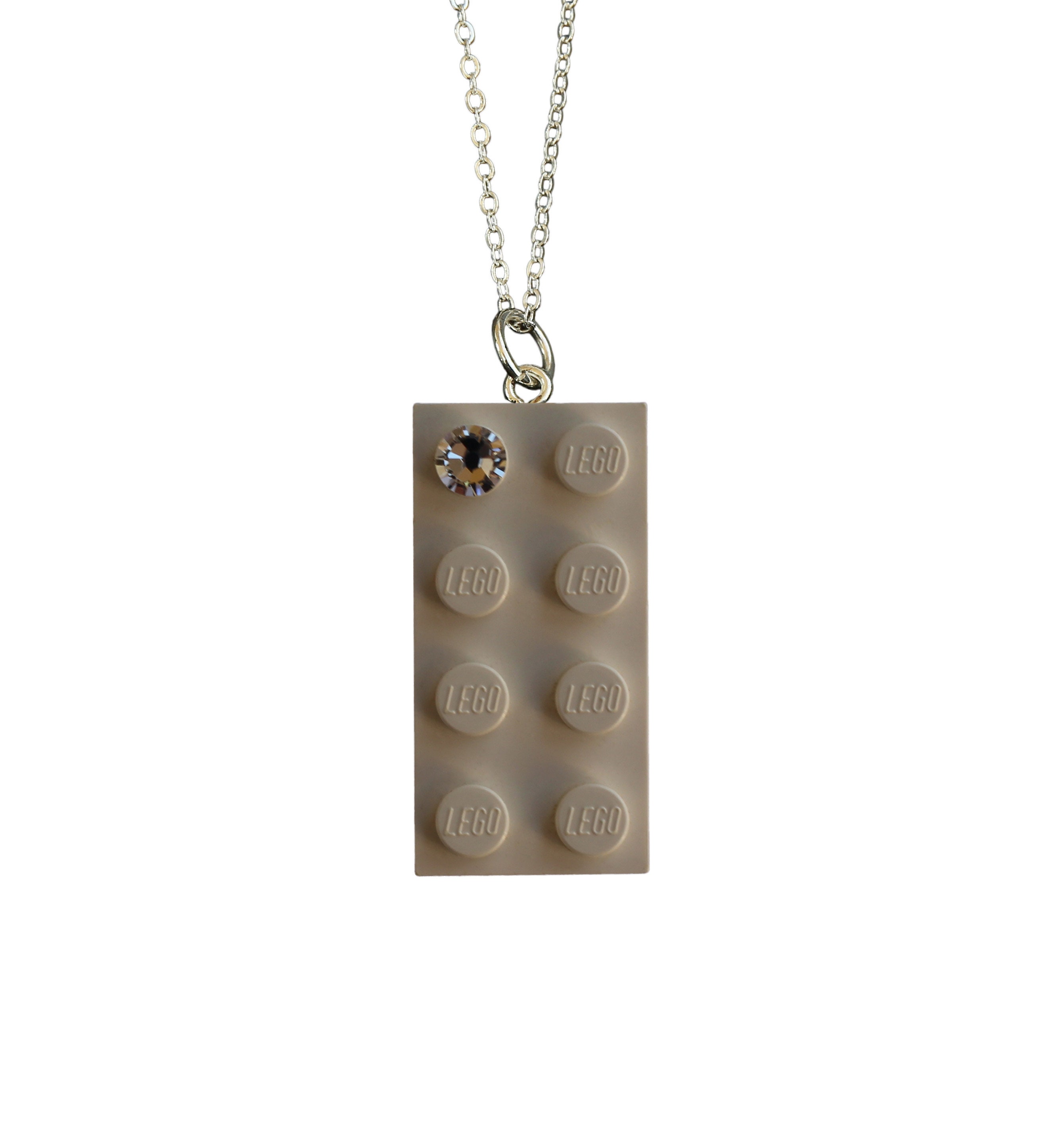 White LEGO® Brick 2x4 With a 'diamond' Color SWAROVSKI® Crystal on a ...