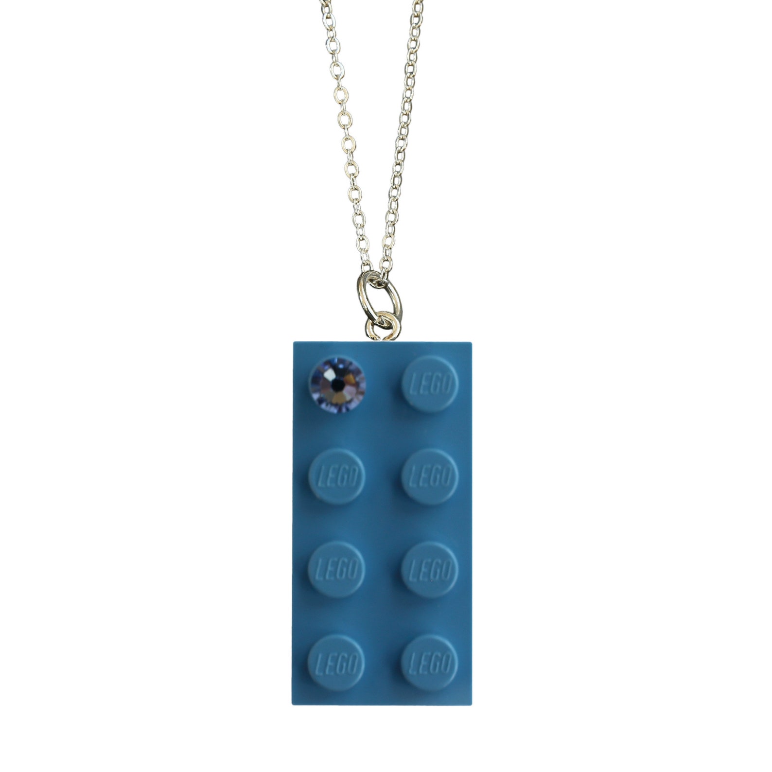 Light Blue LEGO® Brick 2x4 With a Blue SWAROVSKI® Crystal on a - Etsy