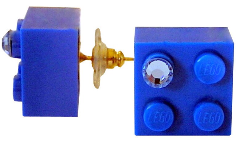 Dark Blue LEGO® Brick 2x2 With a Blue SWAROVSKI® Crystal on a - Etsy Israel