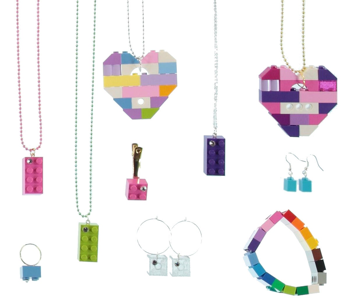 Lot of 15 Pieces of Jewelry Made From LEGO® Bricks With or - Etsy Israel
