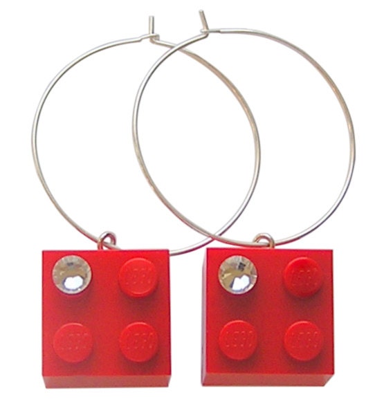 Red LEGO® Brick 2x2 With a diamond Color SWAROVSKI® Crystal - Etsy