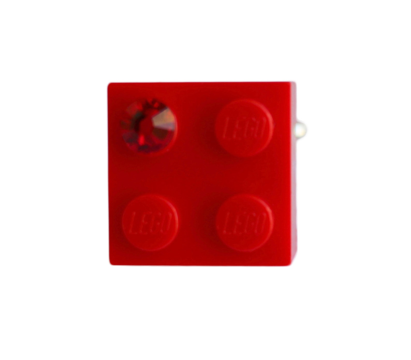 Red LEGO® Brick 2x2 With a Red SWAROVSKI® Crystal on a - Etsy
