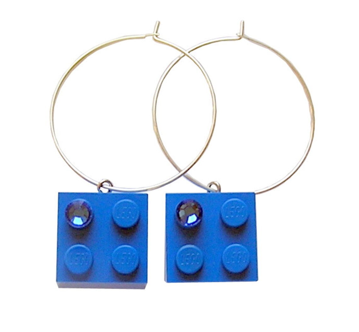 Dark Blue LEGO® Brick 2x2 With a Blue SWAROVSKI® Crystal on a - Etsy