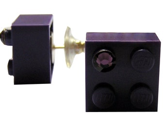 Turquoise Blue LEGO® Brick 2x2 With a Blue SWAROVSKI® Crystal on a ...