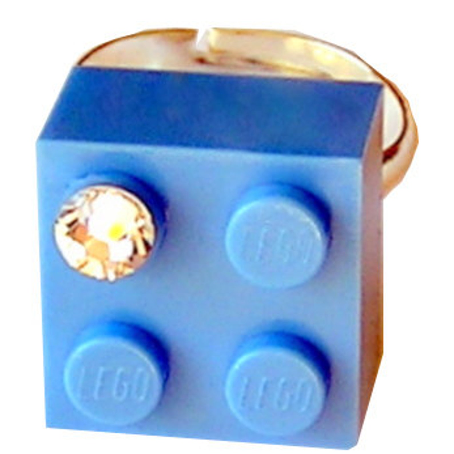 Light Blue LEGO® Brick 2x2 With a diamond Color SWAROVSKI® - Etsy