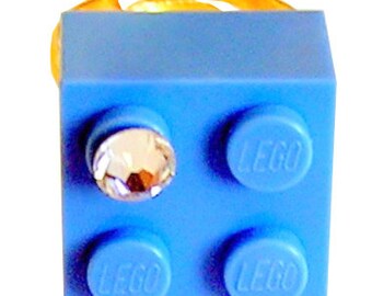 Turquoise Blue LEGO® Brick 2x2 With a Blue SWAROVSKI® Crystal - Etsy