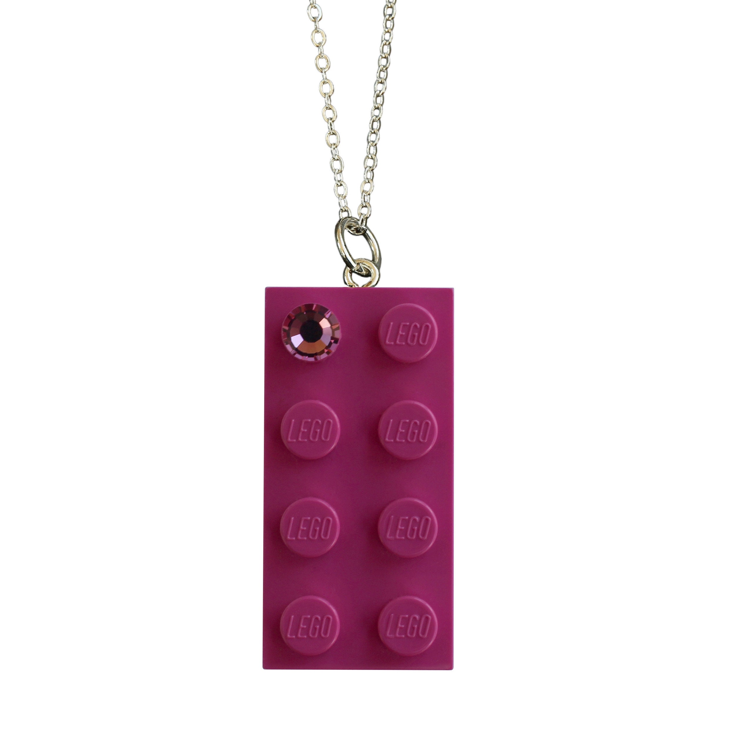 Dark Pink LEGO® Brick 2x4 With a Pink SWAROVSKI® Crystal on a - Etsy Israel