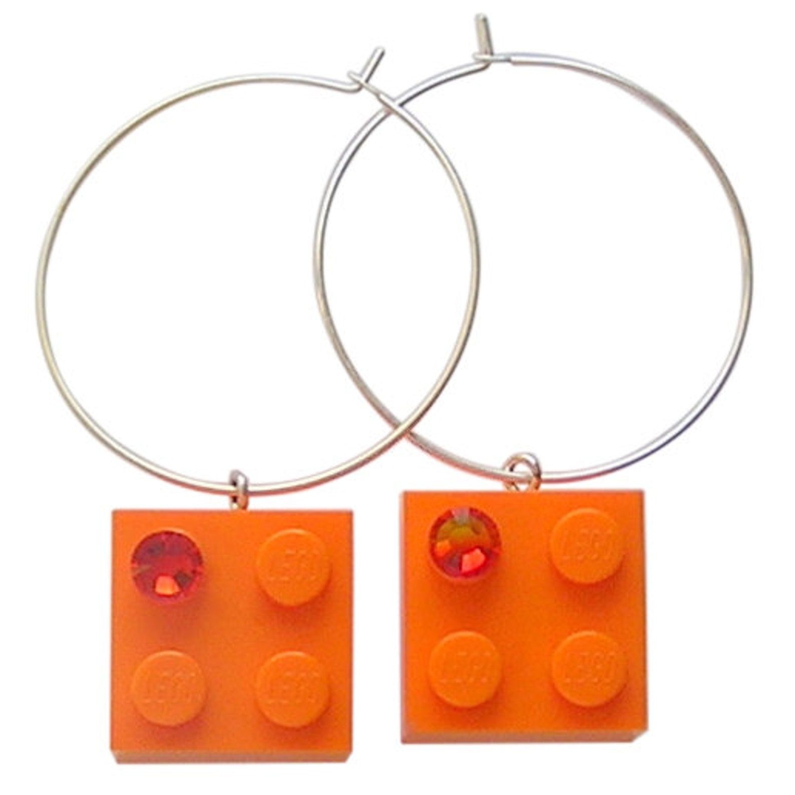 Orange LEGO® Brick 2x2 With an Orange SWAROVSKI® Crystal on a - Etsy